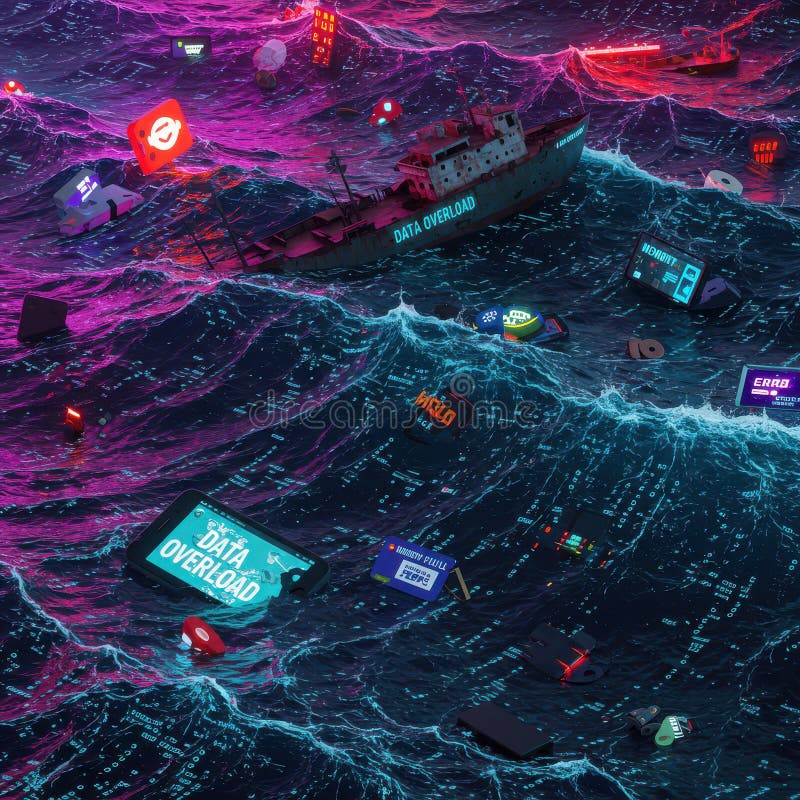 An Ocean of Digital Garbage, Overflowing with Data Fragments and an ...