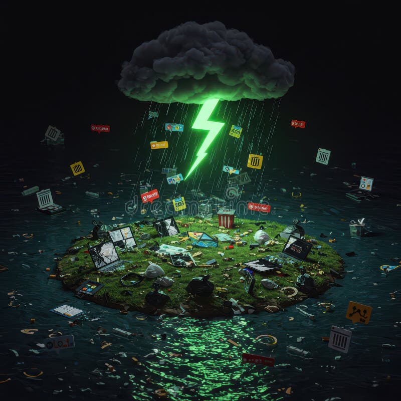 An Ocean of Digital Garbage, Overflowing with Data Fragments and an ...