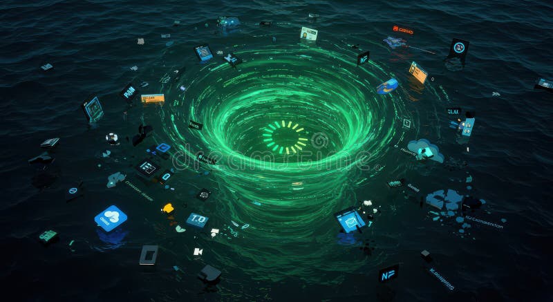 An Ocean of Digital Garbage, Overflowing with Data Fragments and an Endless Stream of ...