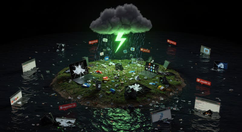 An Ocean of Digital Garbage, Overflowing with Data Fragments and an ...