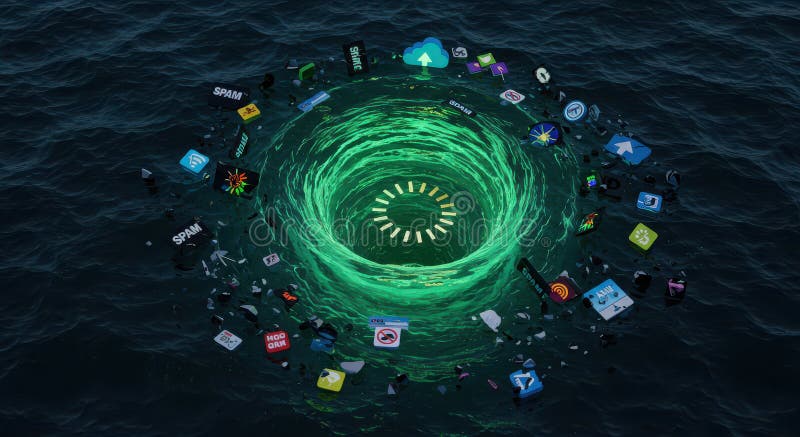 An Ocean of Digital Garbage, Overflowing with Data Fragments and an ...