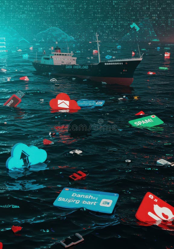 An Ocean of Digital Garbage, Overflowing with Data Fragments and an ...