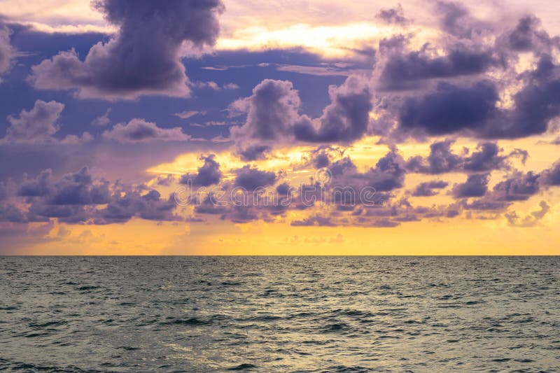 Ocean Dramatic Sky Background. Dark Stormy Cloudy Sky. Seascape with ...