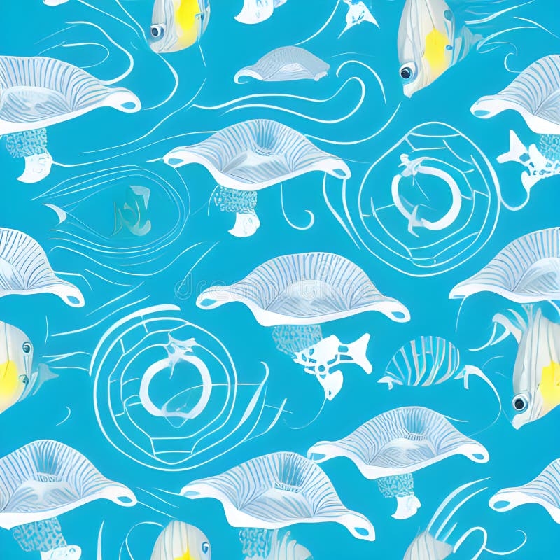 Ocean Draw Abstract Background, Underwater, Random Element Pattern ...