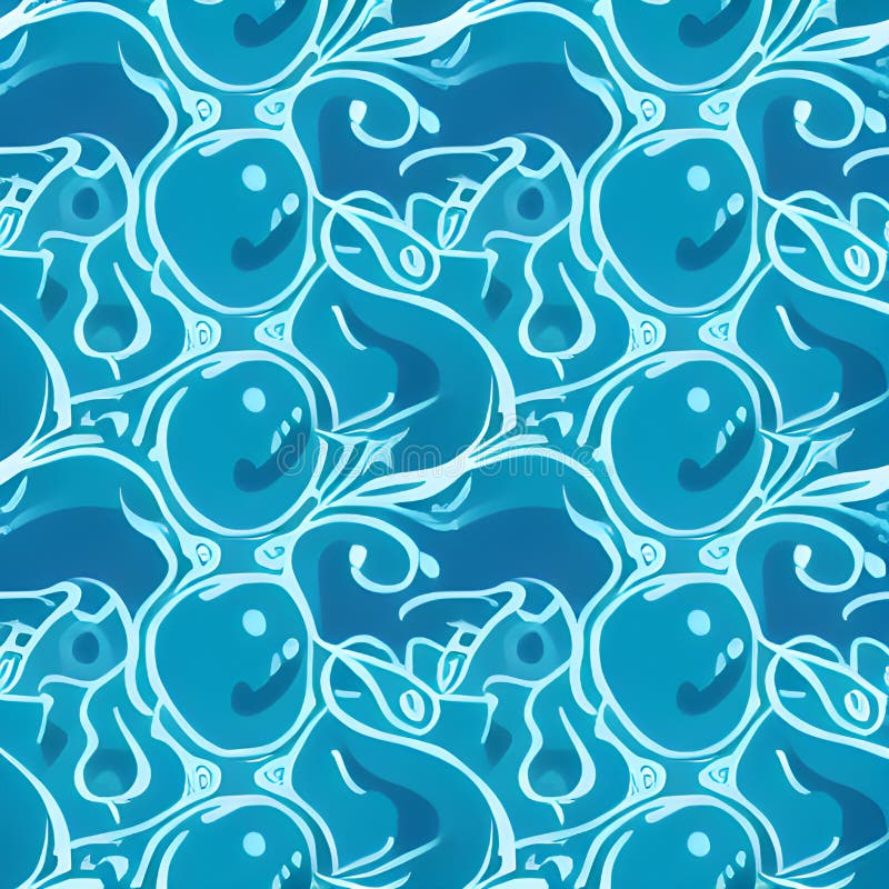 Ocean Draw Abstract Background, Underwater, Random Element Pattern ...