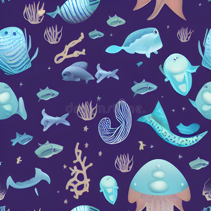 Ocean Draw Random Background, Underwater, Abstract Element Pattern ...