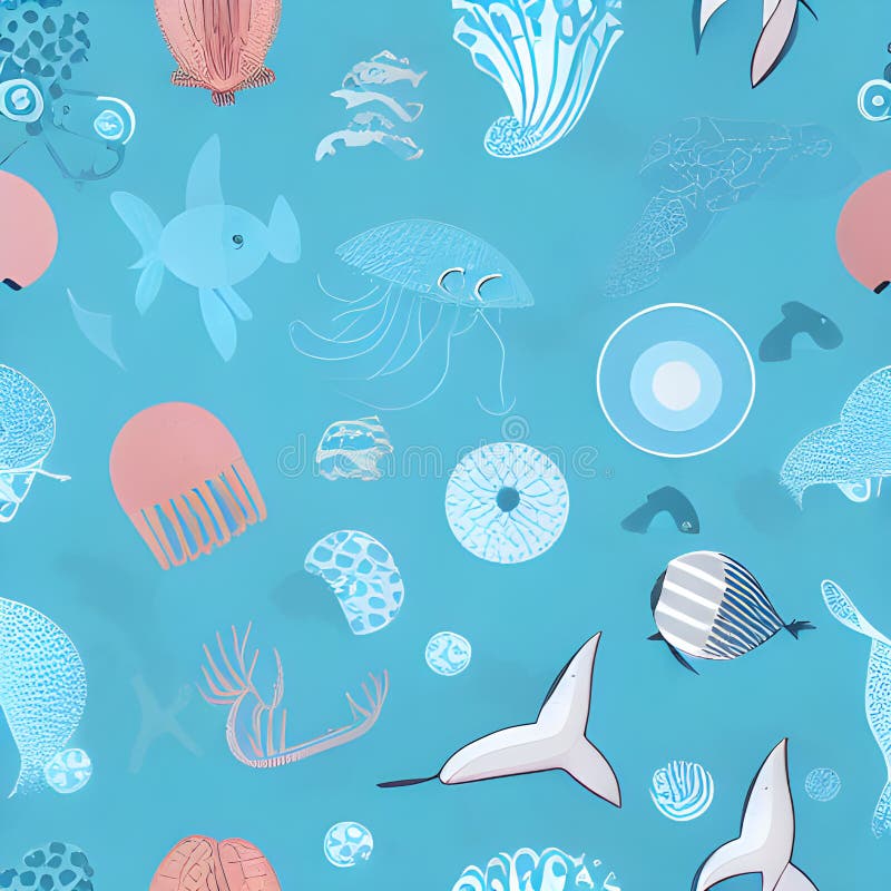 Ocean Draw Random Background, Underwater, Abstract Element Pattern ...