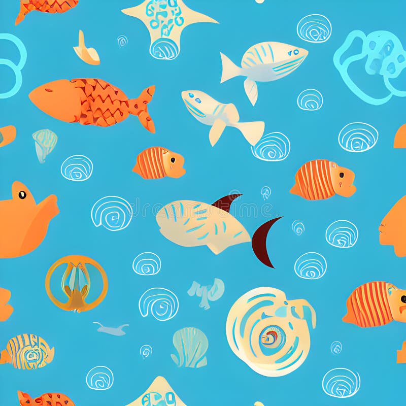 Random Sea, Ocean Items, Objects Stock Vector - Illustration of element ...