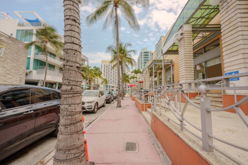 Ocean Drive Miami Beach Shot in HDR Stock Image - Image of deco ...
