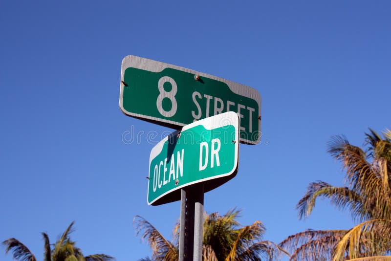 Ocean Drive Sign stock image. Image of late, light, action - 18389127