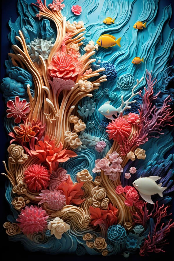 Ocean Elements. Algae, Corals, Shells and Tubulars. Marine Decorative ...