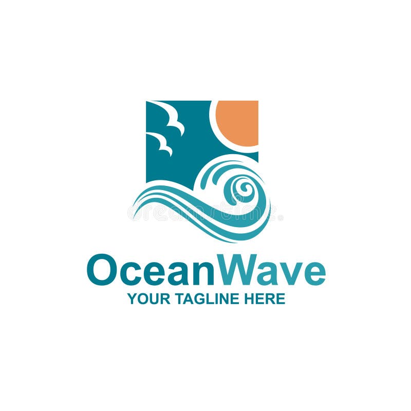 Ocean waves emblem stock vector. Illustration of abstract - 119095695