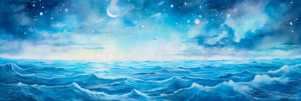 Ocean Filled with Stars and Planets, Where Constellations Mirror the ...