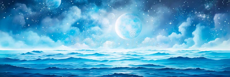 Ocean Filled with Stars and Planets, Where Constellations Mirror the ...