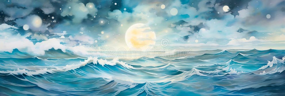 Ocean Filled with Stars and Planets, Where Constellations Mirror the ...