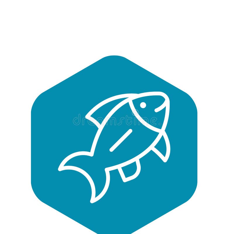 Ocean Fish Icon, Outline Style Stock Vector - Illustration of abstract ...