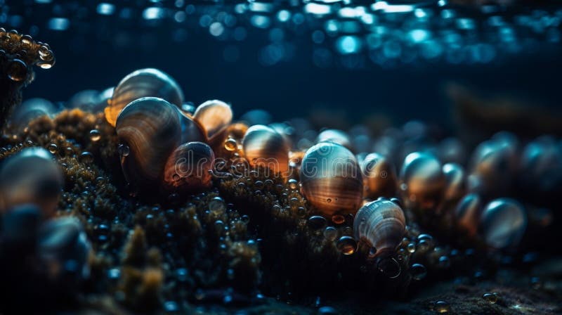 Ocean floor ai generated stock illustration. Illustration of macro ...