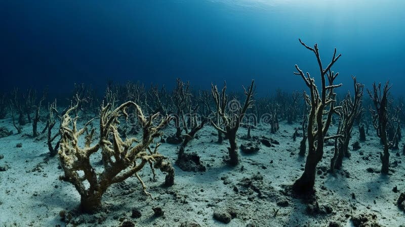 Ocean Floor Forest with Tree-like Coral. Stock Photo - Image of fish ...