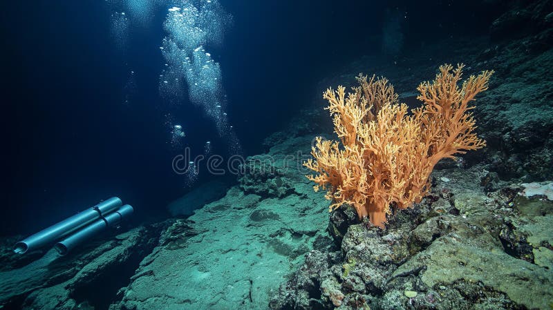 Ocean Floor Forest with Tree-like Coral. Stock Image - Image of nature ...