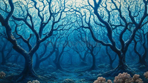 Ocean Floor Forest with Tree-like Coral. Stock Photo - Image of ...