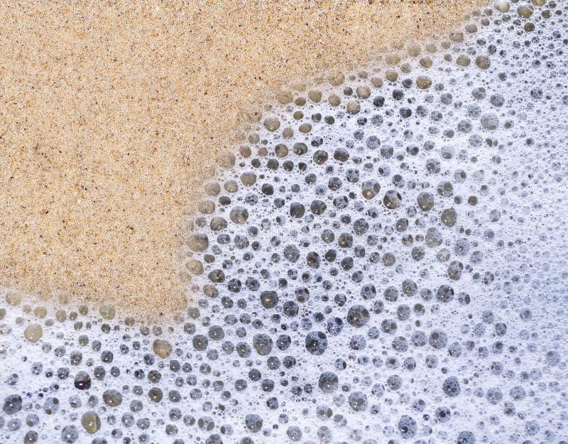 Ocean Foam on Coastal Sand. Stock Image - Image of summer, vacation ...