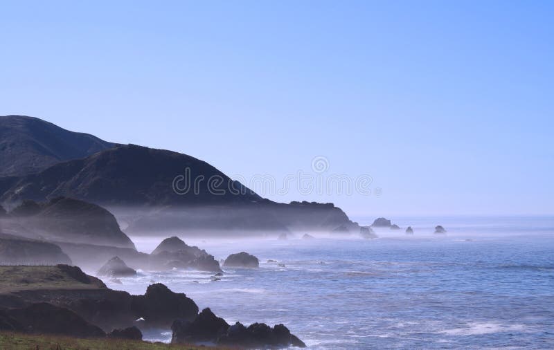 Ocean with Fog stock image. Image of rocks, water, landscape - 23565613