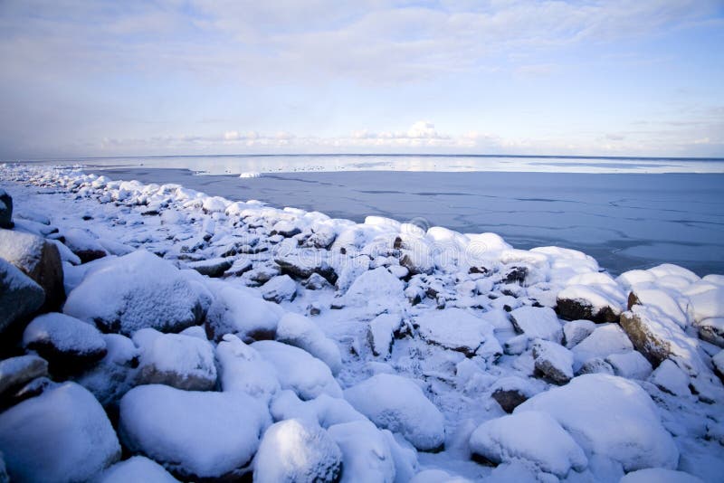 Ocean Freezing To Ice during Cold Winter.GN Stock Photo - Image of ...