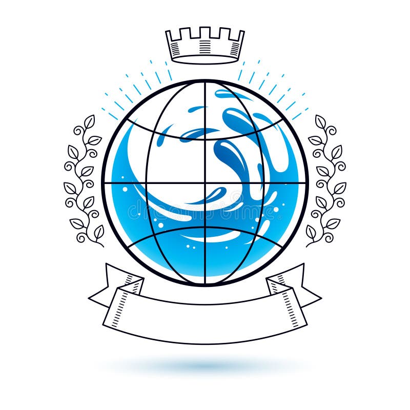 Ocean Freshness Theme Vector Logo. Save Water Advertisement ...