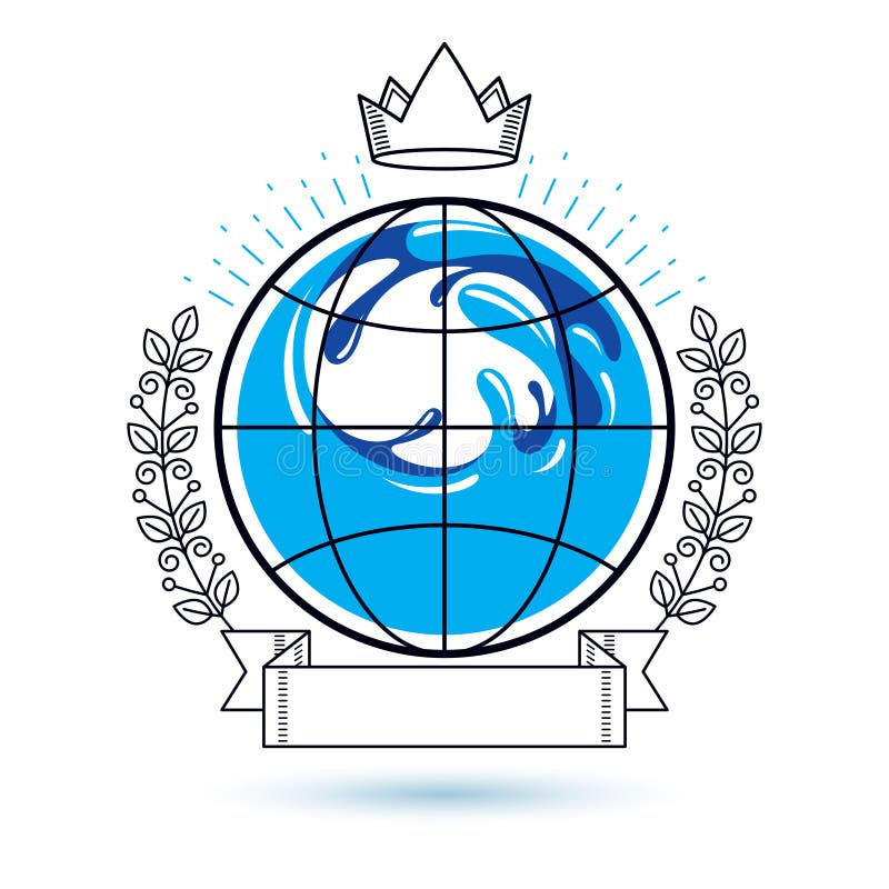 Ocean Freshness Theme Vector Logo. Save Water Advertisement ...