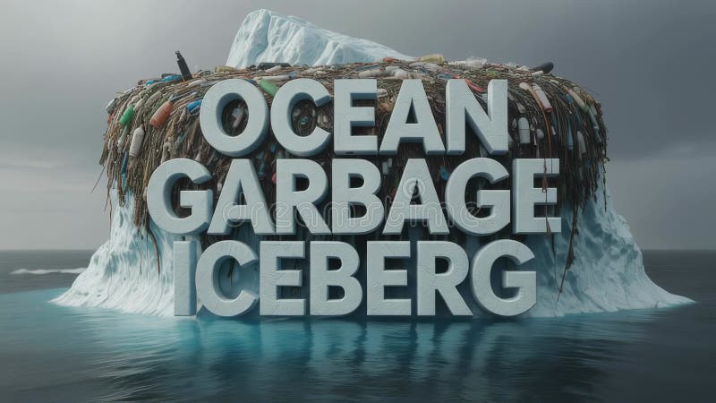 Ocean Garbage Iceberg Covered with Plastic Waste Stock Video - Video of ...