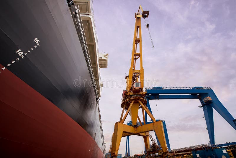 Shipyard operating site stock photo. Image of blue, factory - 130238980
