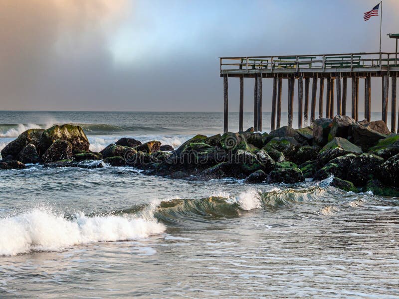 Ocean Grove Jetty stock image. Image of rocks, ocean - 265339857
