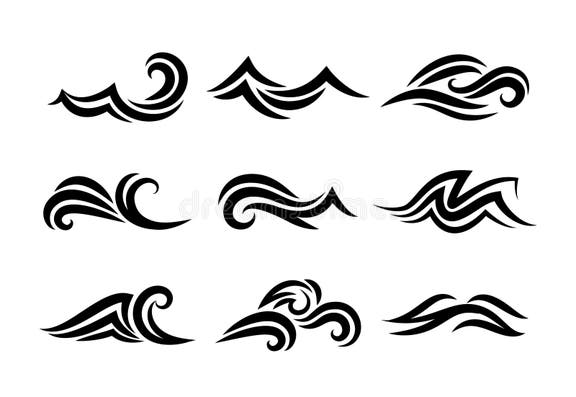 Black White Ocean Wave Stock Illustrations – 51,217 Black White Ocean ...