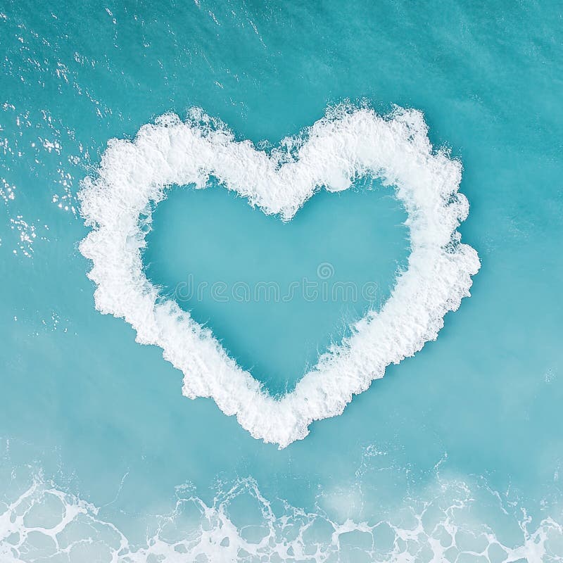 Ocean Heart Waves stock photo. Image of turquoise, calm - 360574496