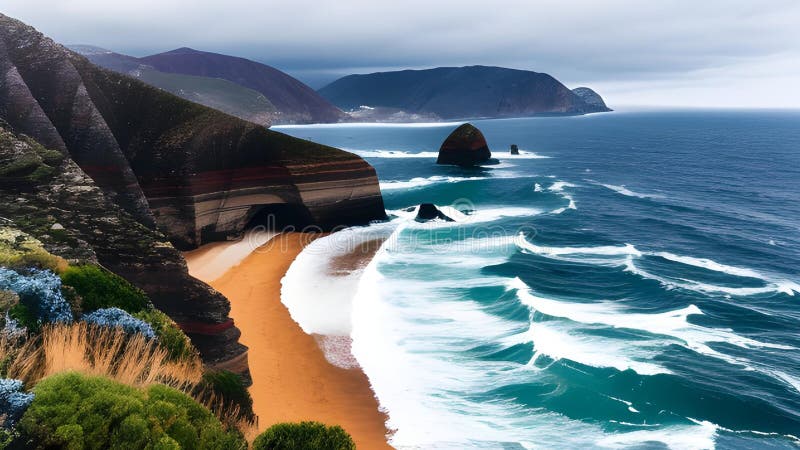 Secluded Beach Scene Stock Illustrations – 386 Secluded Beach Scene ...