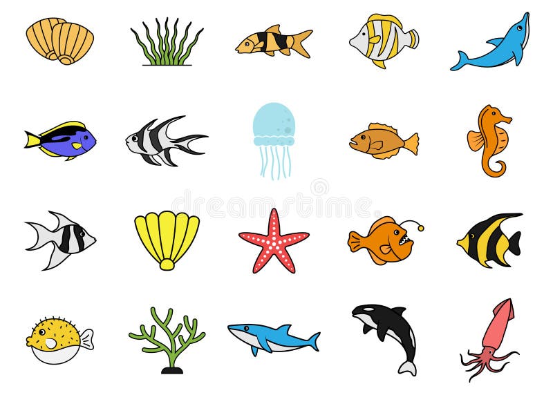 Ocean Icon Set Design Template Vector Illustration Stock Vector ...