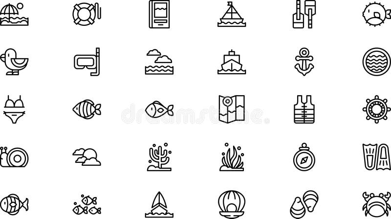 Ocean Icons High-Quality Vector Icons Collection with Editable Stroke ...