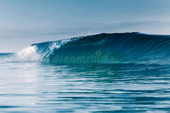 Ocean Ideal Wave in Ocean. Breaking Blue Wave Stock Photo - Image of ...