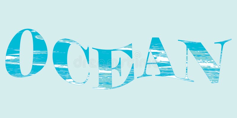 Ocean_inscription stock vector. Illustration of seaside - 96605359