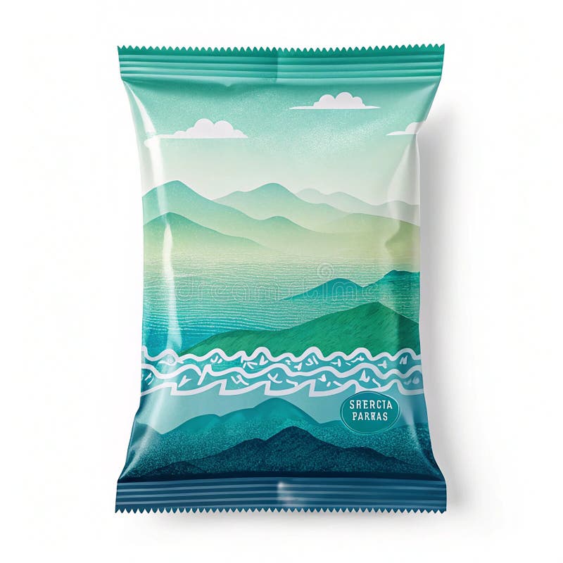 Extra Thin Crispy Seaweed Snack Pouch Stock Illustration - Illustration ...