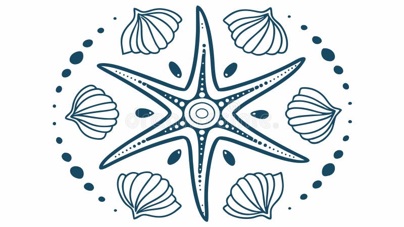 Ocean-Inspired Pattern with Starfish and Seashells, Vector Design ...