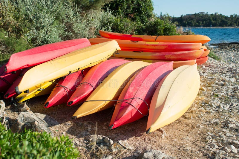 Ocean kayaks stock photo. Image of canoe, travel, water - 34270826