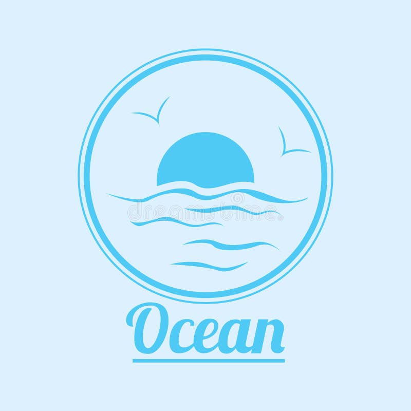 Ocean Label. Vector Illustration Decorative Design Stock Vector ...