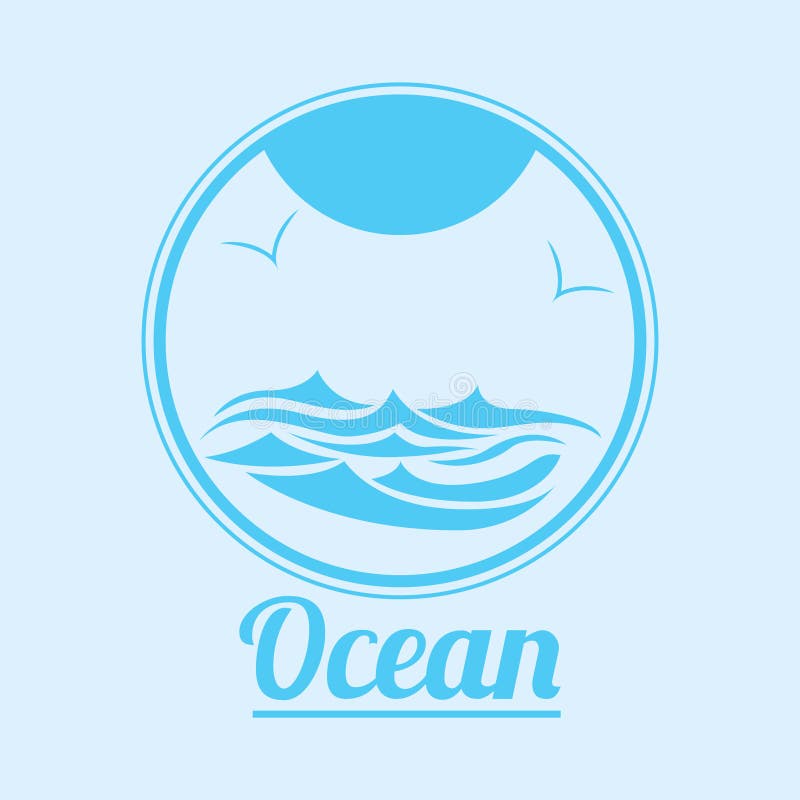 Ocean Label. Vector Illustration Decorative Design Stock Vector ...