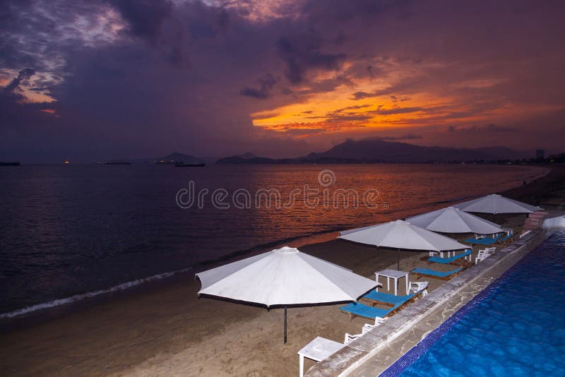 Ocean Landscape in Mexico Beach Stock Image - Image of beaches, pool ...