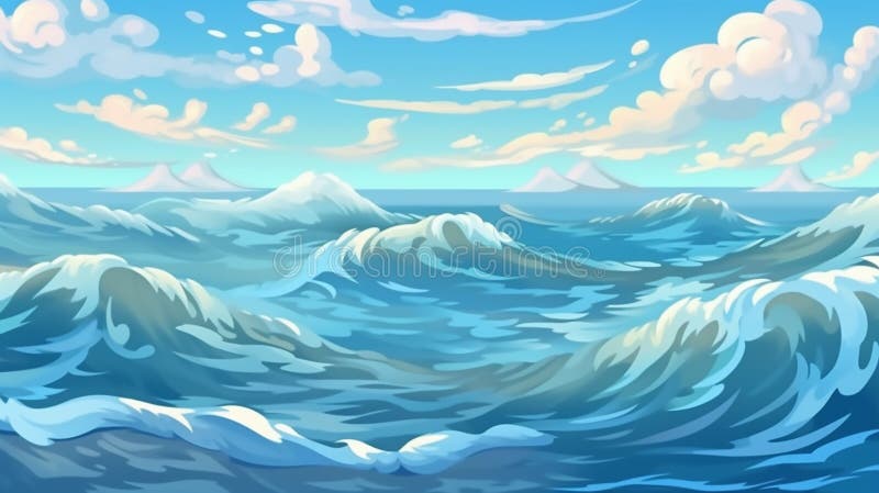 Ocean landscape stock illustration. Illustration of blue - 281369126