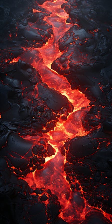 Ocean of Lava Wallpaper Vertical Stock Illustration - Illustration of ...