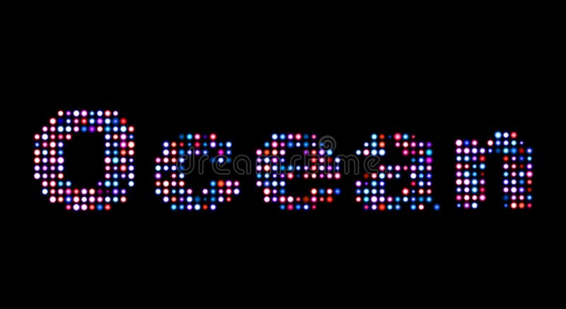 Ocean led text stock illustration. Illustration of design - 169493318