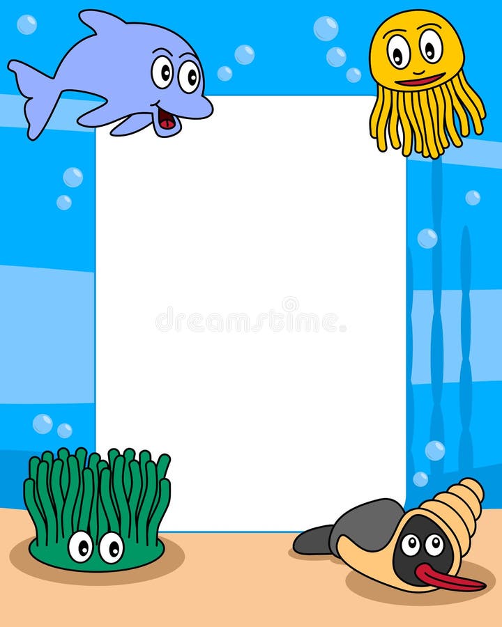 Ocean Life Photo Frame [4] stock vector. Illustration of artistic - 9392086