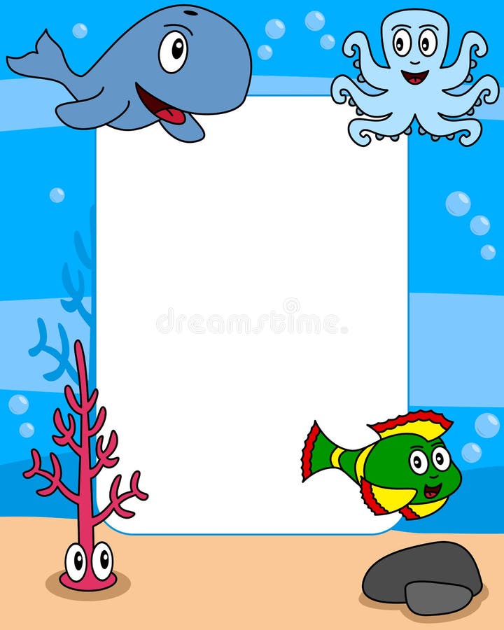 Ocean Life Photo Frame [3] stock vector. Illustration of card - 9392073